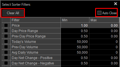 How to use filters in Market Sorter? – Alaric Securities Help Center